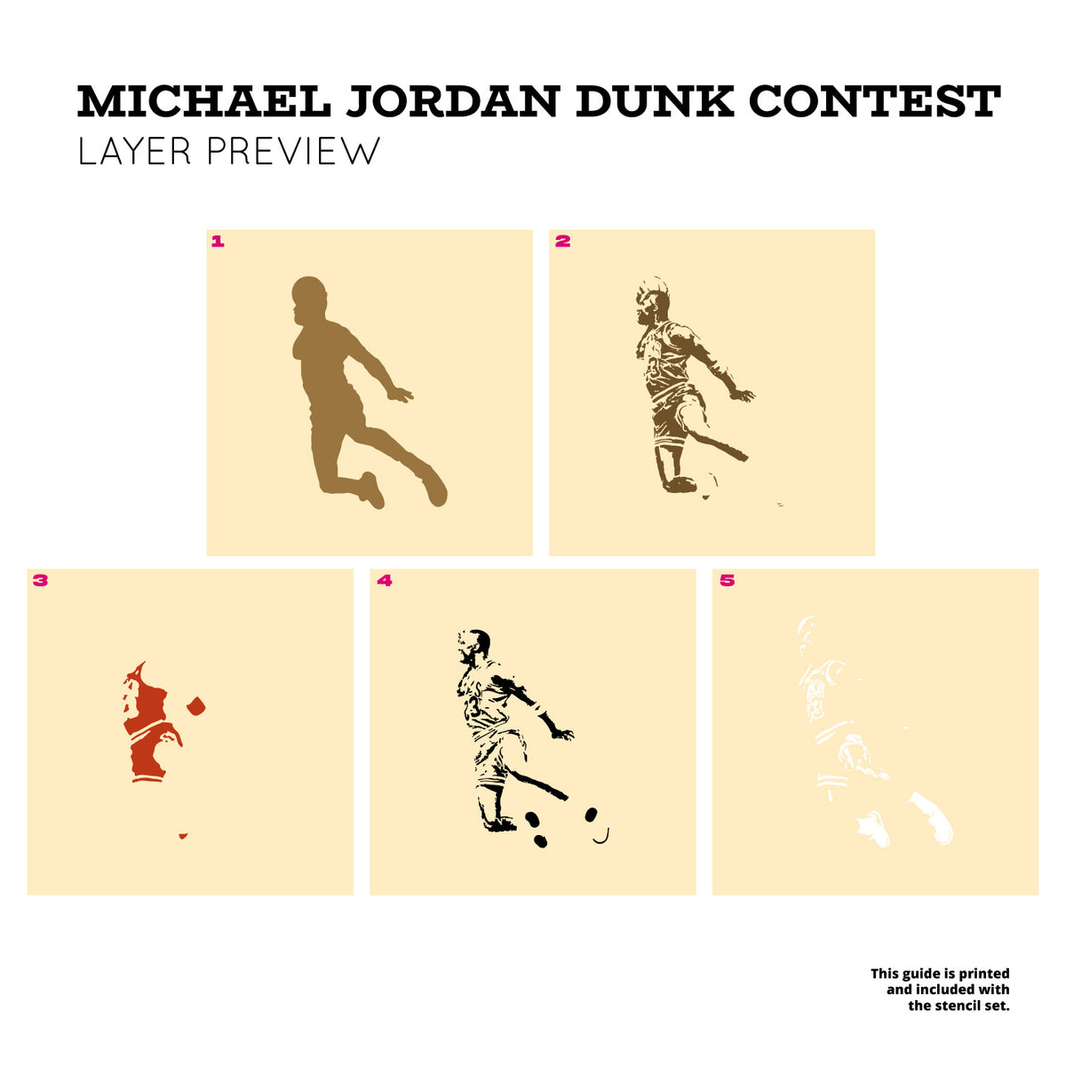 Michael Jordan "Dunk Contest" Layered Stencil Set | Stencil Stop