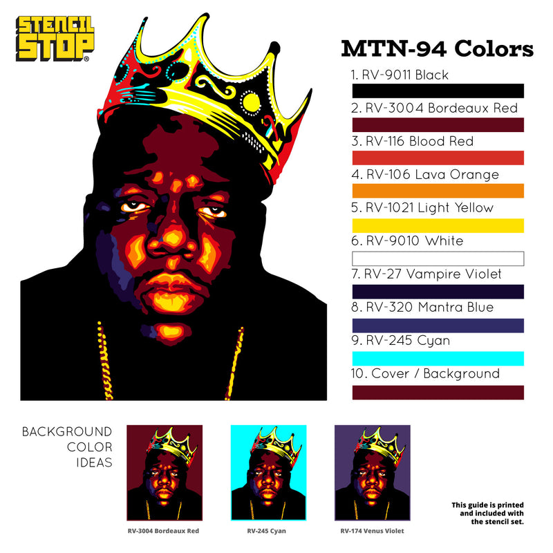 Notorious B.I.G "King of NY" Layered Stencil Set | Stencil Stop