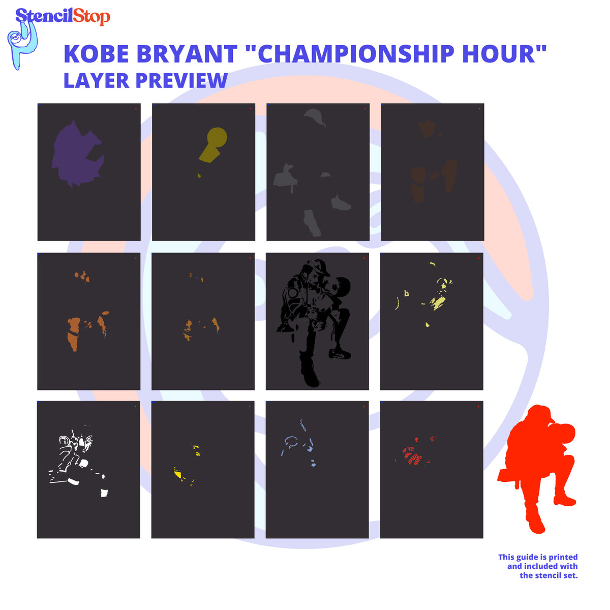 Kobe Bryant "Championship Hour" Layered Stencil Set | Stencil Stop
