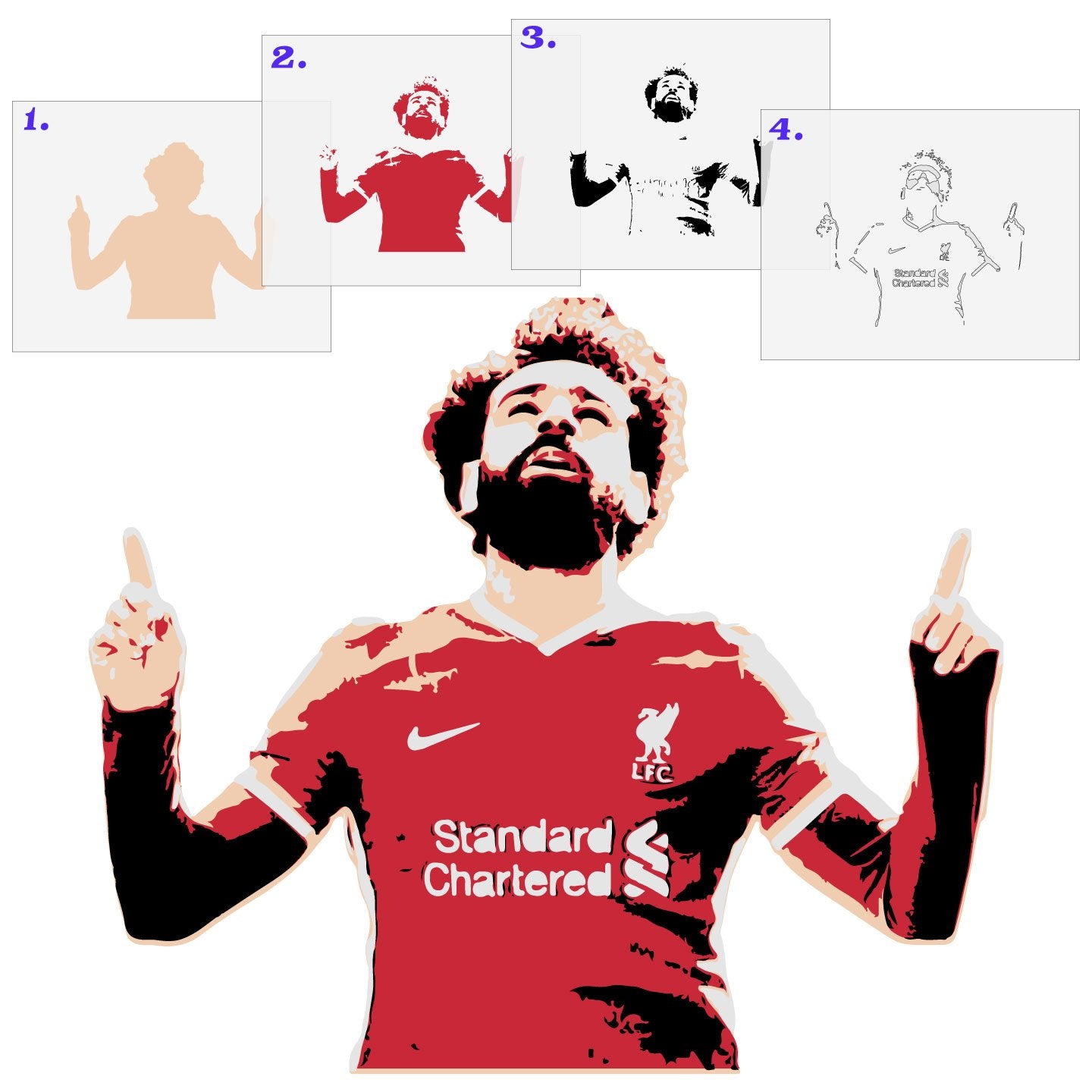 Mohamed Salah Layered Stencil Set | Stencil Stop