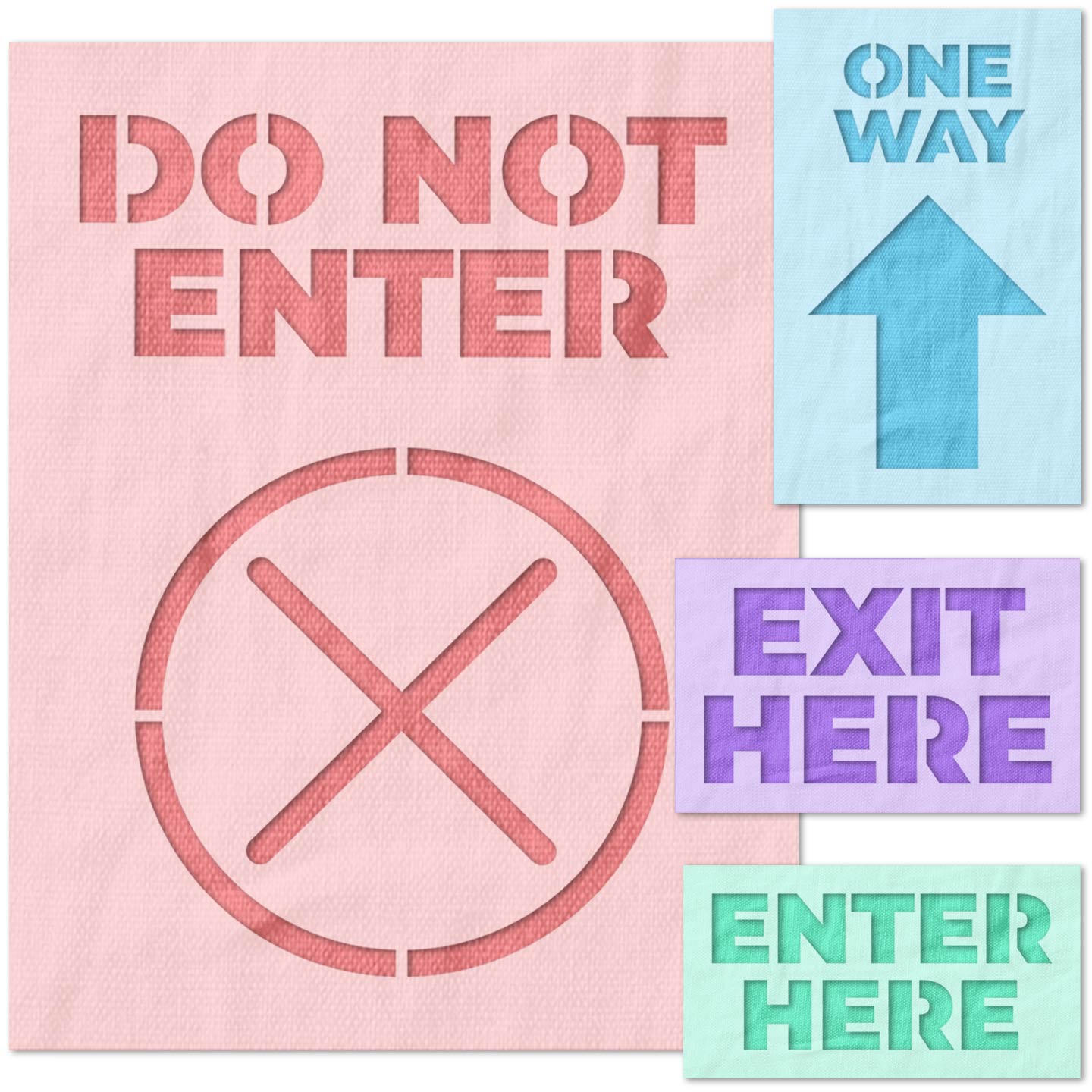 Directional Flow Signage Social Distancing Stencil Kit | Stencil Stop