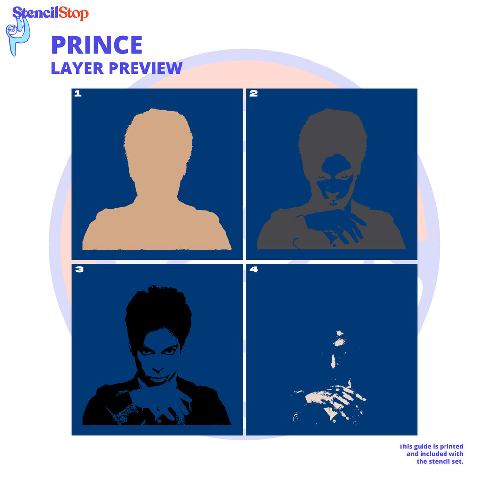 Prince "Purple Rain" Layered Stencil Set | Stencil Stop