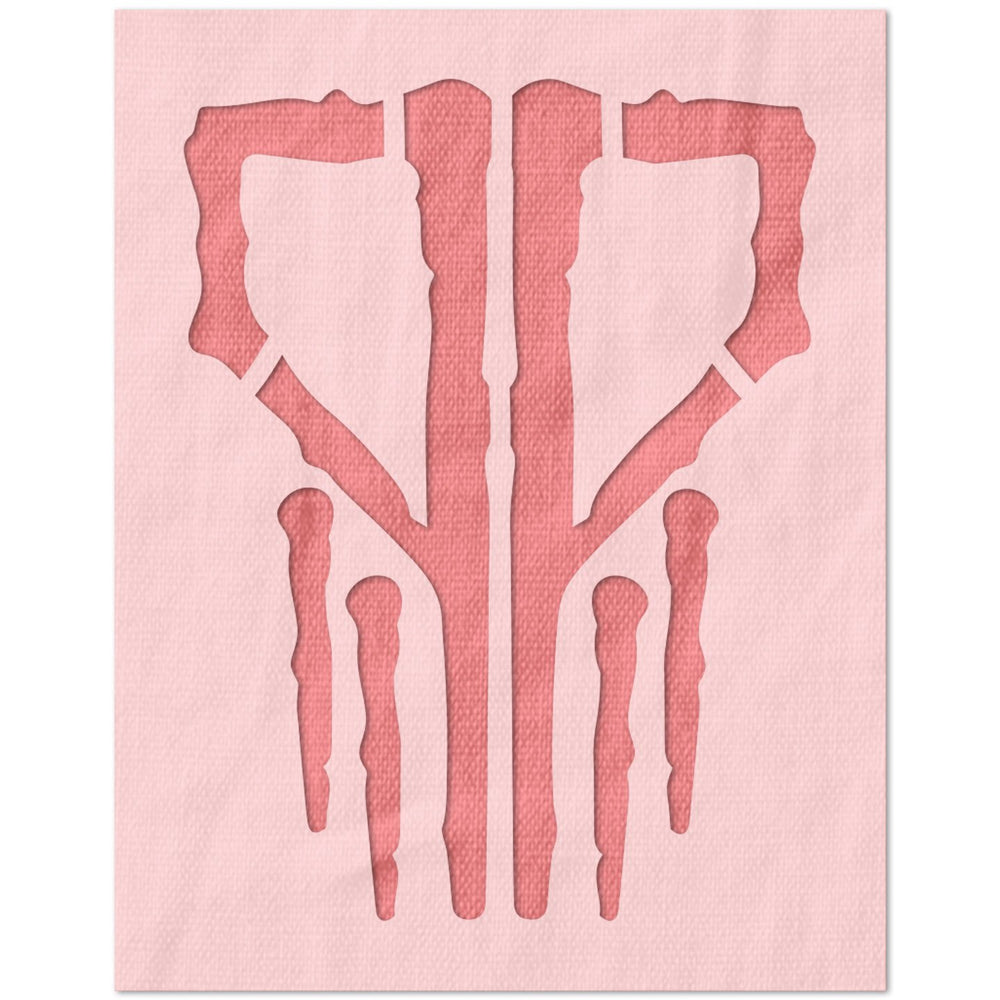 Red Face Logo Stencil | Stencil Stop