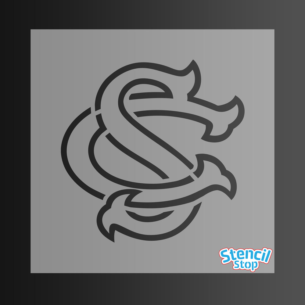 South Carolina Gamecocks Interlocking SC Baseball Logo Stencil