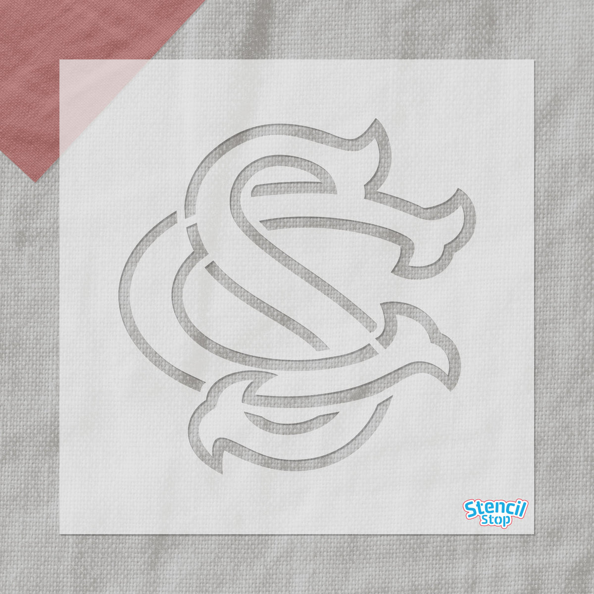 South Carolina Gamecocks Interlocking SC Baseball Logo Stencil
