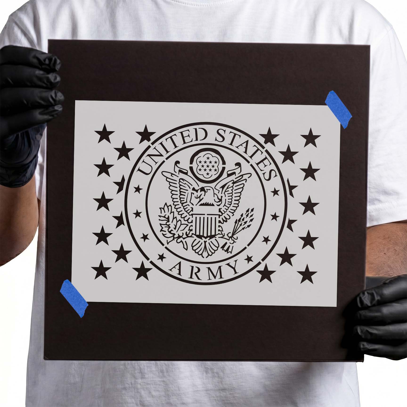 US Army Logo with Stars Stencil | Stencil Stop
